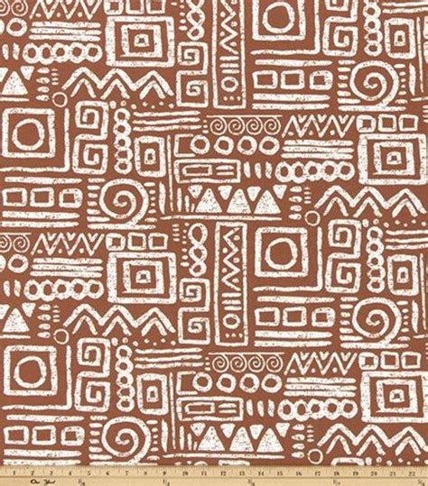 Glyphics Print Fabric Width 54 Color Brown And White 100 Cotton