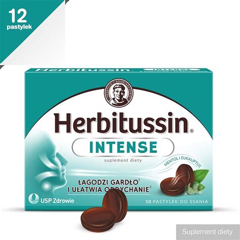 Herbitussin Intense Suplement Diety Łagodzi Gardło I Ułatwia