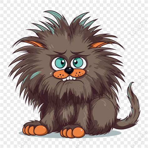 그런지 털복숭이 만화 고양이 괴물 화난 표정 벡터클립 아트모피 Png 일러스트 무료 다운로드 Lovepik