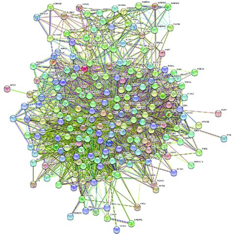 The Ppi Analysis Of 214 Overlapping Targets Of Ysxz And Aki The Nodes