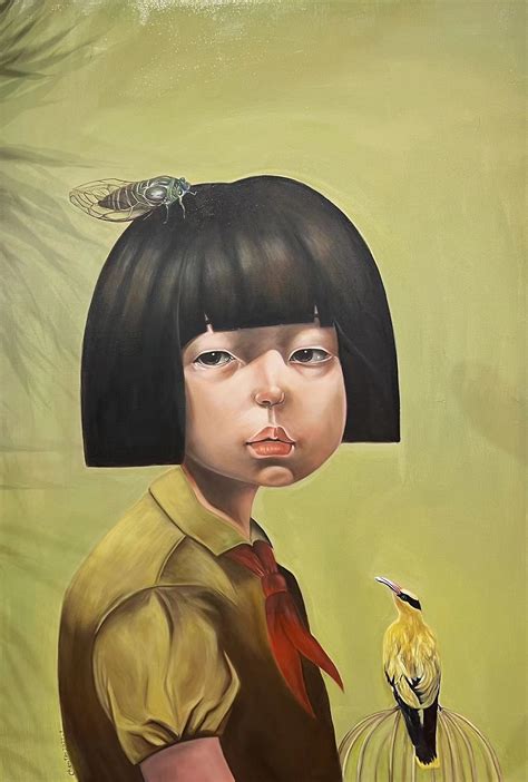 油画红领巾 红色牛油果 站酷zcool