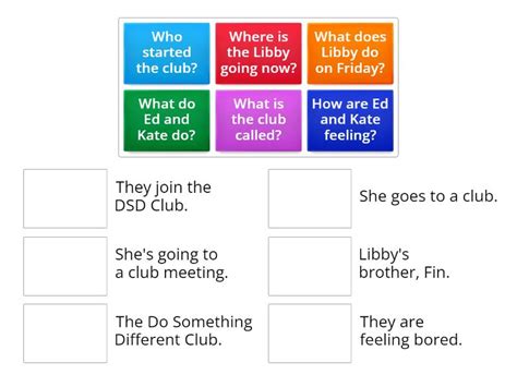 match the questions with the answers match up