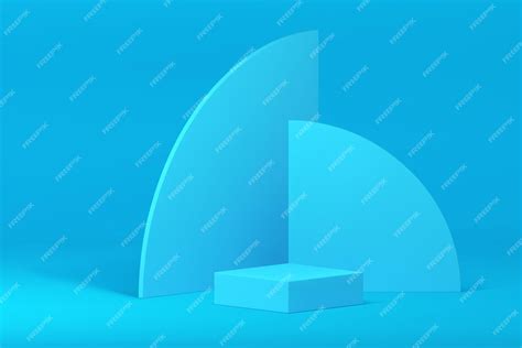 Premium Vector Modern 3d Podium Pedestal Blue Squared Platform For Product Presentation