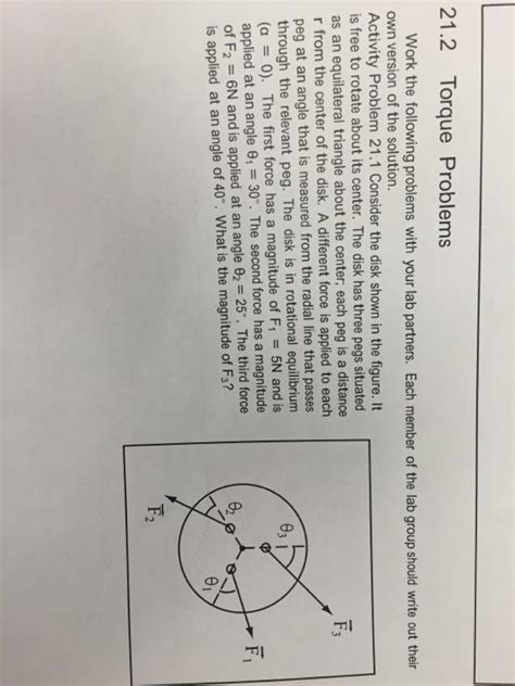 Solved Torque Problems Work The Following Problems With Chegg