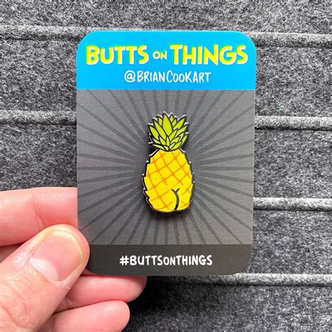 Pineapple Butt Enamel Lapel Pin Etsy