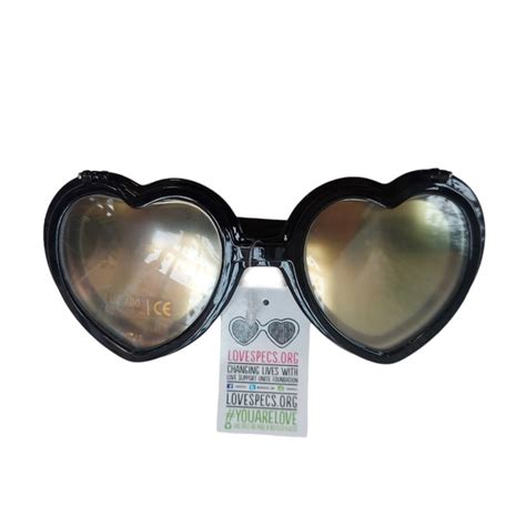 Heart Shape Diffraction Sunglasses Black Love Specs