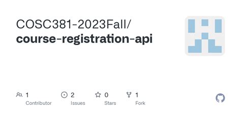 GitHub COSC Fall Course Registration Api