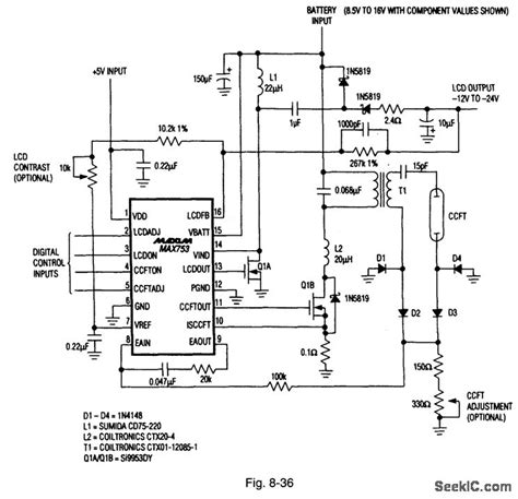 Combined Contrast And Backlight Supply For LCD Displays Audio Circuit