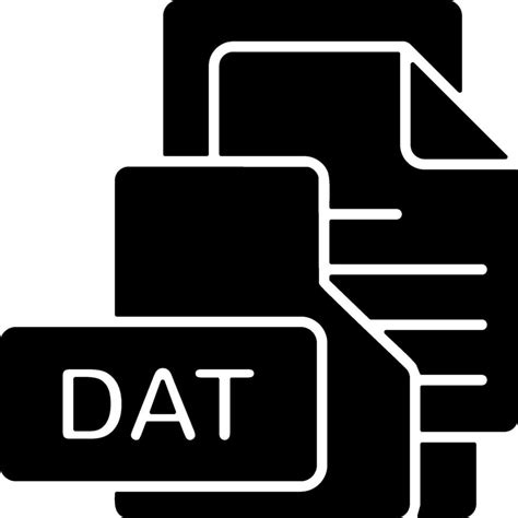 Dat File Format Folder Icon Solid Style Design 70930967 Vector Art At