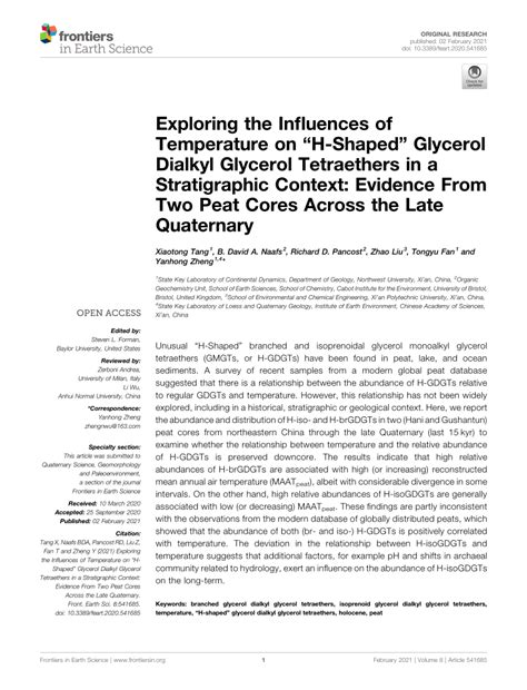 Pdf Exploring The Influences Of Temperature On “h Shaped” Glycerol