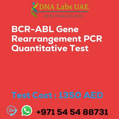 Bcr Abl Gene Rearrangement Pcr Quantitative Test Cost Dna Labs Uae