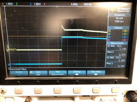 TPS A Input Equals Output Voltage And Current Input Increases After Seconds Power