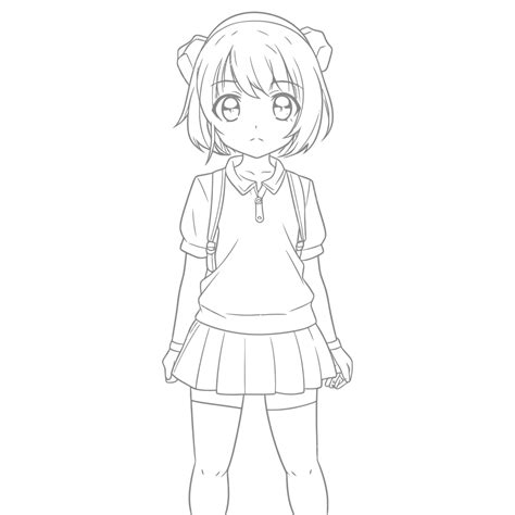 Body Anime Girl Drawing Coloring Pages Draw Easy Inuyasha School Girls
