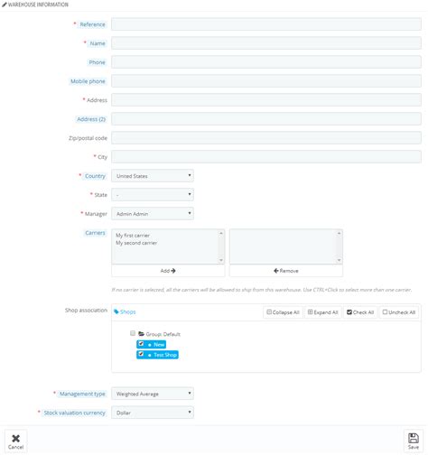 Prestashop 16x How To Manage Warehouses Zemez Support