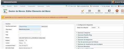 Problema Al Guardar En El Gestor De Menú Un Elemento Predetermi