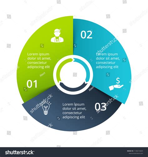 Circle Diagram Divided Into 3 Parts Stock Vector Royalty Free 1130214635 Shutterstock