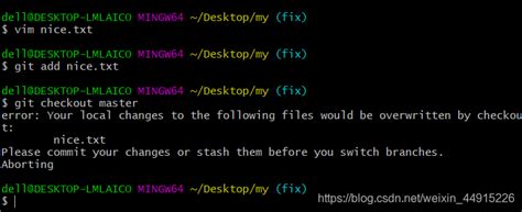 Git Checkout切换分支报错git Checkout 报错 Csdn博客
