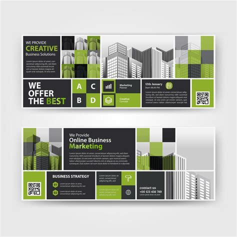 Green Color Abstract Corporate Business Banner Template Horizontal Advertising Business Banner