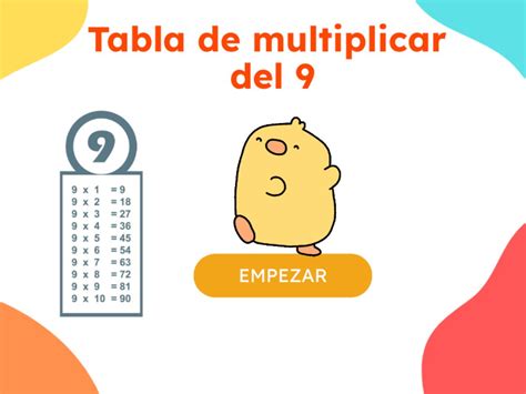 Tabla De Multiplicar Del 9 Juego Online Para Niños