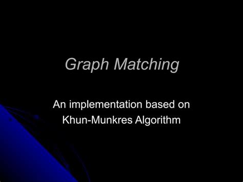 Graph Matching Ppt
