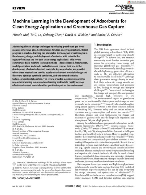 Advanced Science 2022 Mai Machine Learning In The Development Of