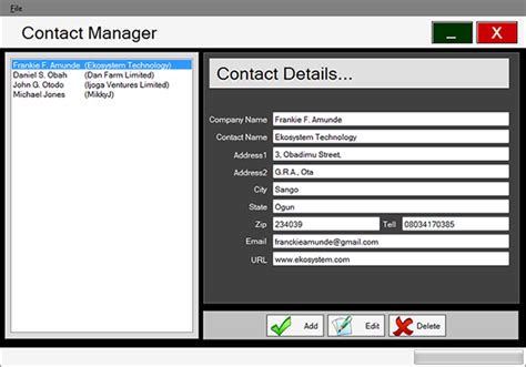 Contact Application Sourcecodester