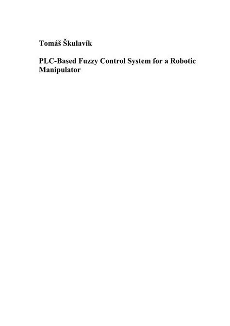 pdf plc based fuzzy control system for a robotic manipulator