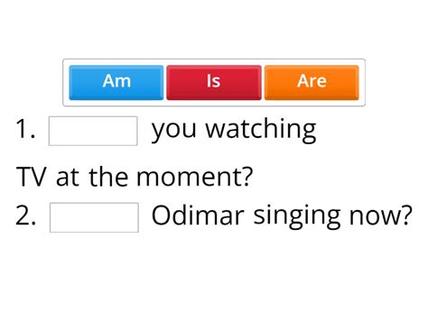 Present Progressive Questions Cloze Complete The Sentence