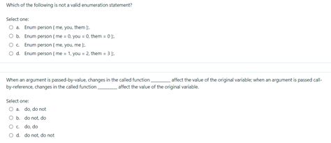 solved which of the following is not a valid enumeration