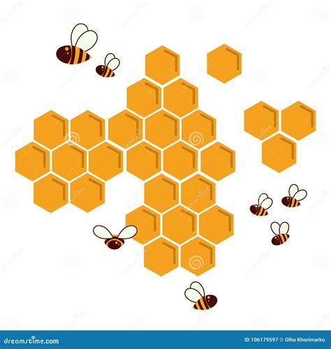 Panal De La Abeja Del Icono Struct Natural De La Miel Del Hexágono Ilustración Del Vector