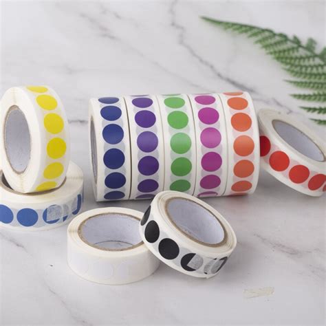 1000pcs Ronde Verwijderbare Kleur Code Dot Sticker Grandado