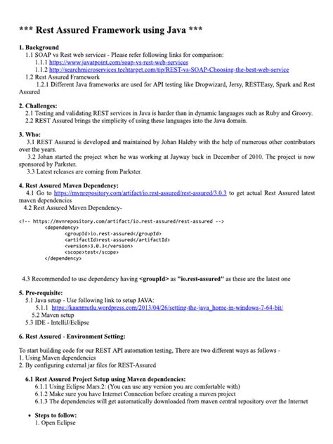 Rest Assured Framework Using Java Pdf