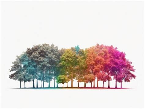 Different Types Of Color Trees Premium AI Generated Image