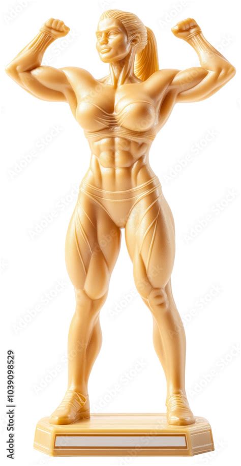Strong Female Figure Posing Confidently On A Pedestal Showcasing Muscular Definition And