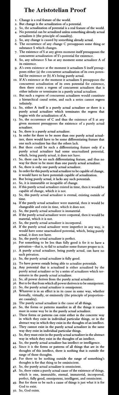 An Aristotelian Argument For The Existence Of The First Mover Perhaps