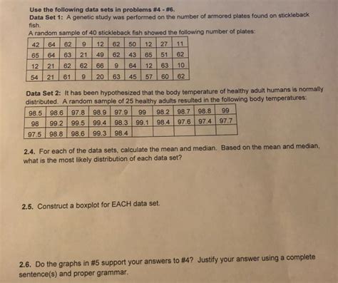 solved use the following data sets in problems 4 6 data