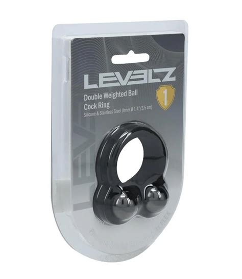 Levelz Liquid Silicone Double Weighted Ball Cock Ring Black Karnation