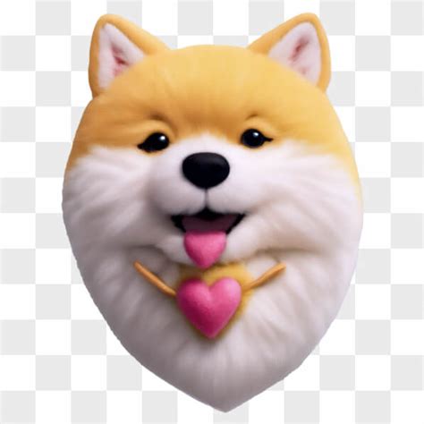 Download Cheerful Animated Corgi With Heart Pendant Cartoons Online