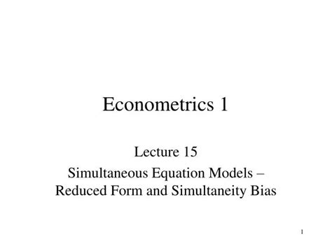 PPT Econometrics 1 PowerPoint Presentation Free Download ID 517563