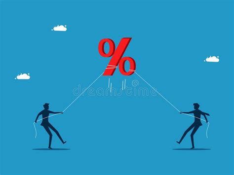 Raising Interest Rates Business People Join Together To Pull The