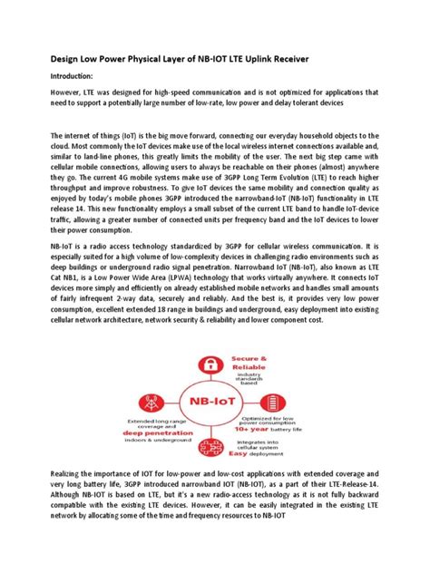Design Low Power Physical Layer Of Nb Iot Lte Uplink Receiver Pdf