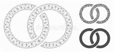 Wedding Rings Vector Mesh Wire Frame Model And Triangle Mosaic Icon Stock Vector Illustration