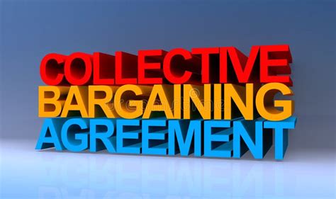 Collective Bargaining Agreement On Blue Stock Illustration