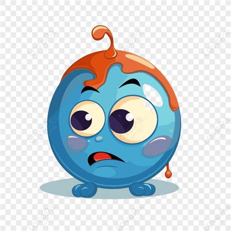 Glob Clipart An Angry Blue Blob With Melted Oranges Vector Illustration