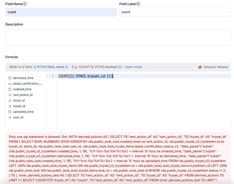 Transformed Sql Model Multiple Sql Statement Error Defining Custom