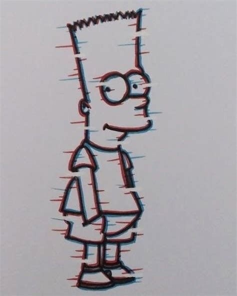 Bart Simpson Line Art Doodles Art