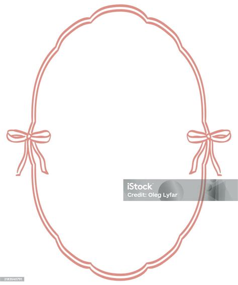 인사말 카드 결혼식 및 생일 파티 귀여운 우아한 요괴 스타일의 피크닉 초대장을위한 빈티지 라운드 활 프레임 손으로 그린 리본 테두리 그림은 투명한 배경에 고립되어 있습니다