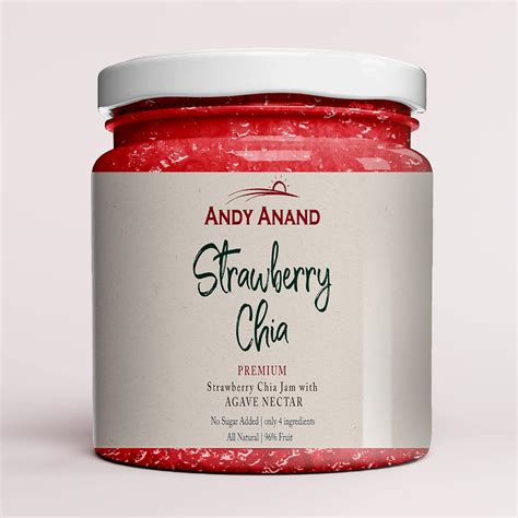 Andy Anand Organic Strawberry Chia Jam 90 Fruit