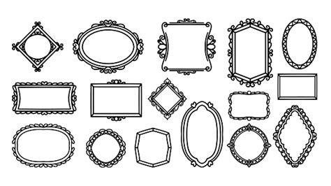 손으로 그린 프레임 벡터입니다 빈티지 낙서 스케치 그림 프레임 일러스트레이션 빈 검은색 사각형 간부 직사각형 레이블 우아한 스케치 라인 흰색 배경에 격리되어 있습니다 0명에