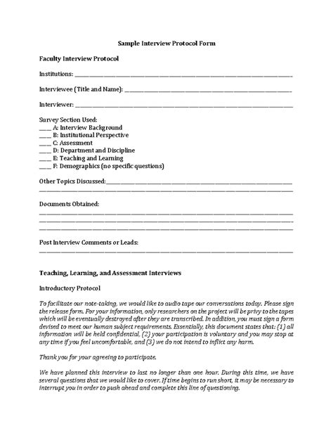 What Is An Interview Assessment Form Form Example Download